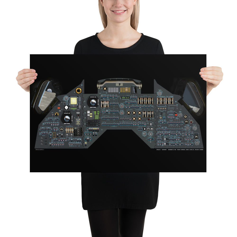 Apollo Command Module Cockpit Glossy Poster Luna Replicas