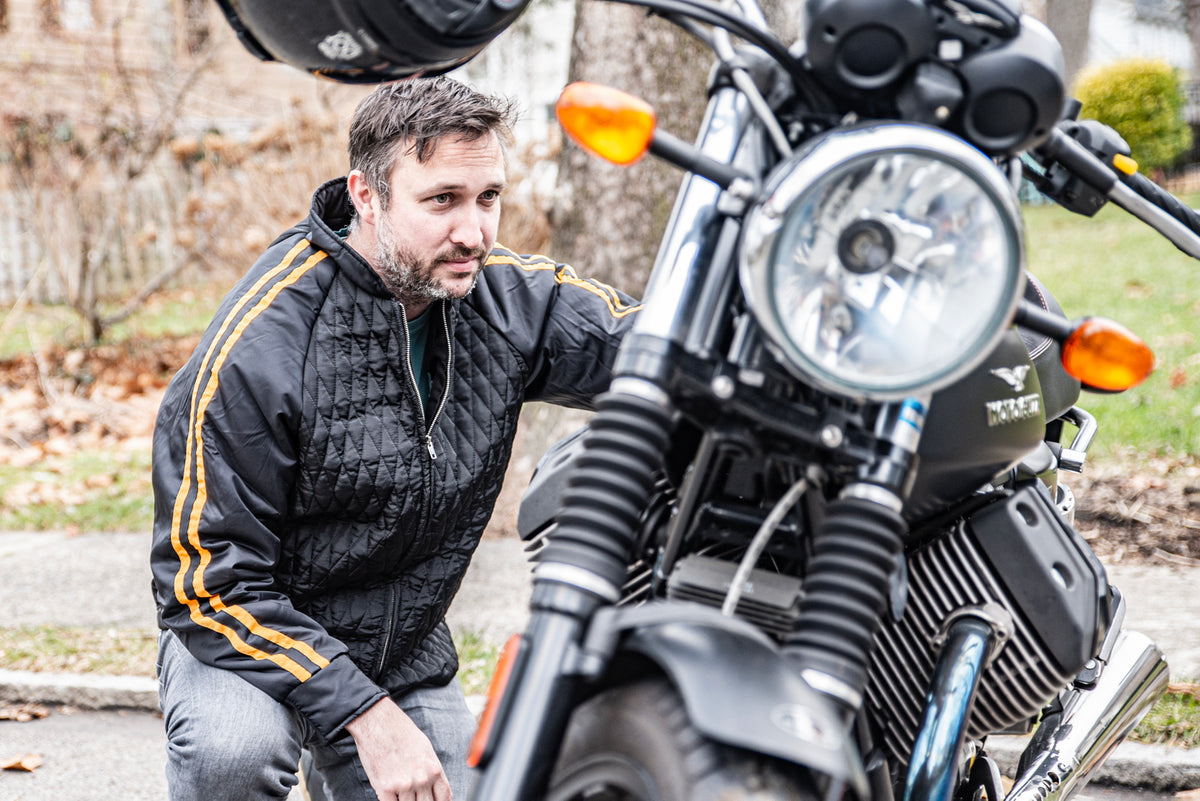 Historic Quilted Team Jacket - BLACK & GOLD – LUNA REPLICAS