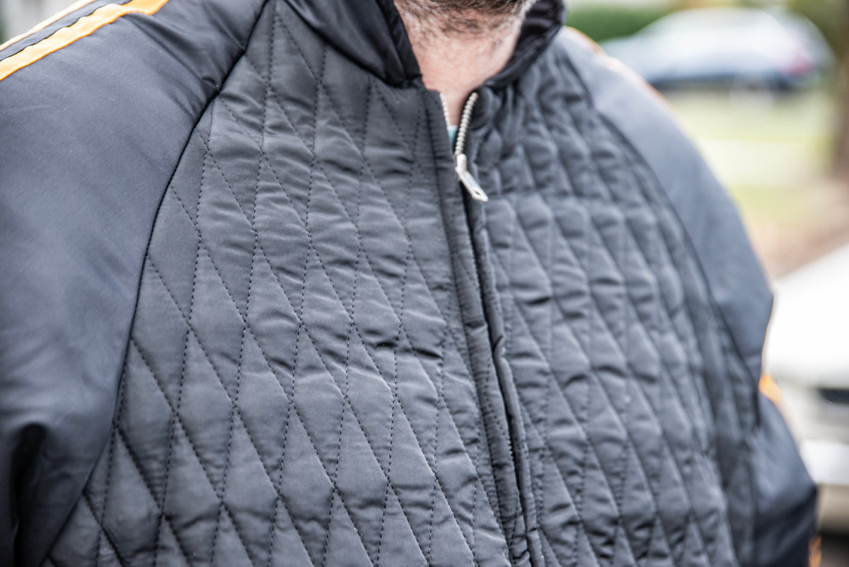 Historic Quilted Team Jacket - BLACK & GOLD – LUNA REPLICAS