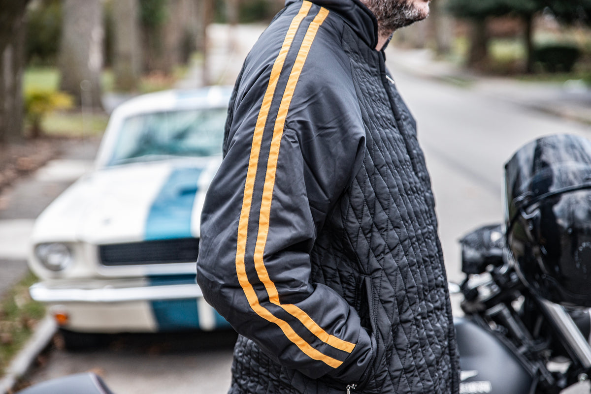 Historic Quilted Team Jacket - BLACK & GOLD – LUNA REPLICAS